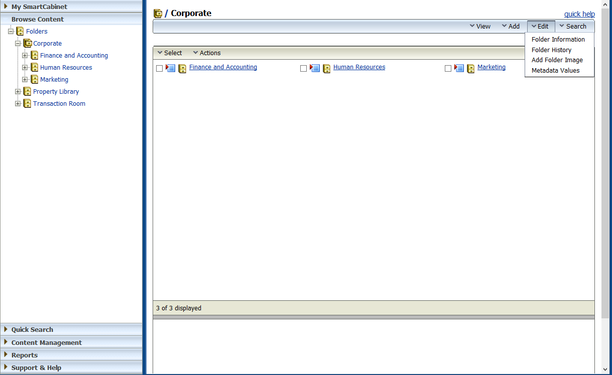 Browse Content – SmartCabinet Support