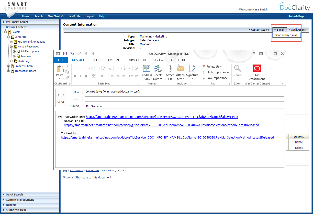Content Information and Metadata – SmartCabinet Support