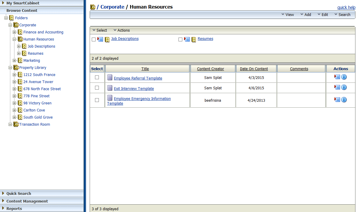 Finding Content When You Need It – SmartCabinet Support