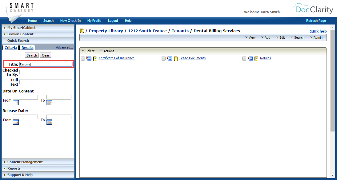 Finding Content When You Need It – SmartCabinet Support