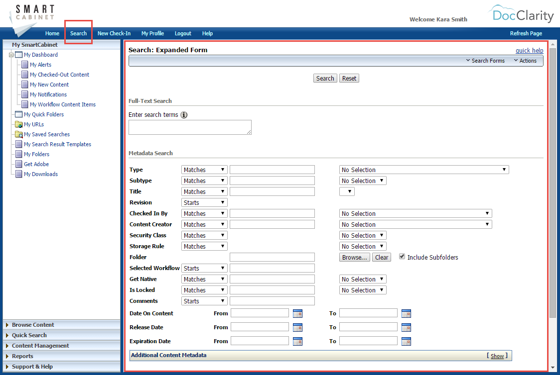 The Menu Bar – SmartCabinet Support