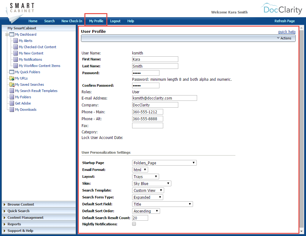 The Menu Bar – SmartCabinet Support