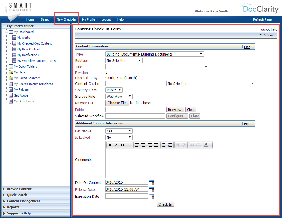 The Menu Bar – SmartCabinet Support