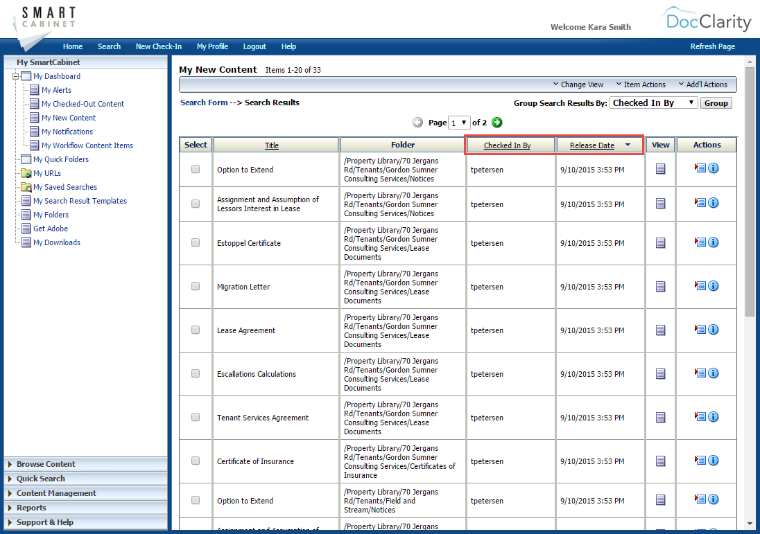 My New Content – SmartCabinet Support
