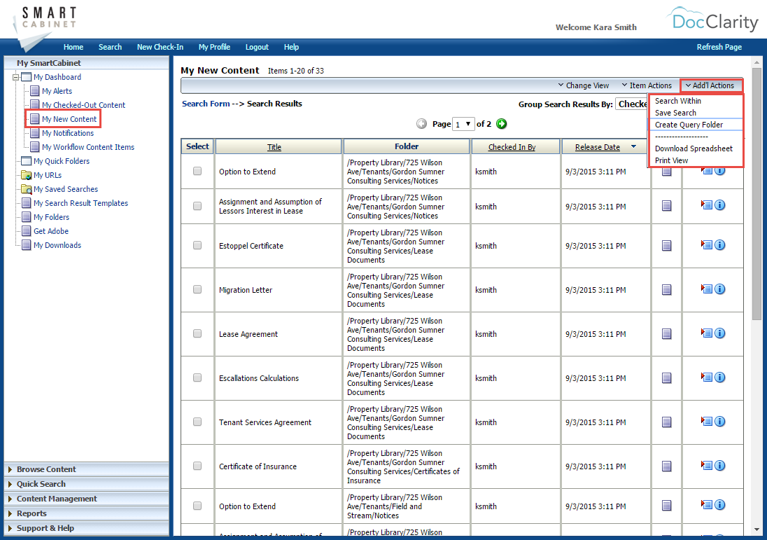 My New Content – SmartCabinet Support