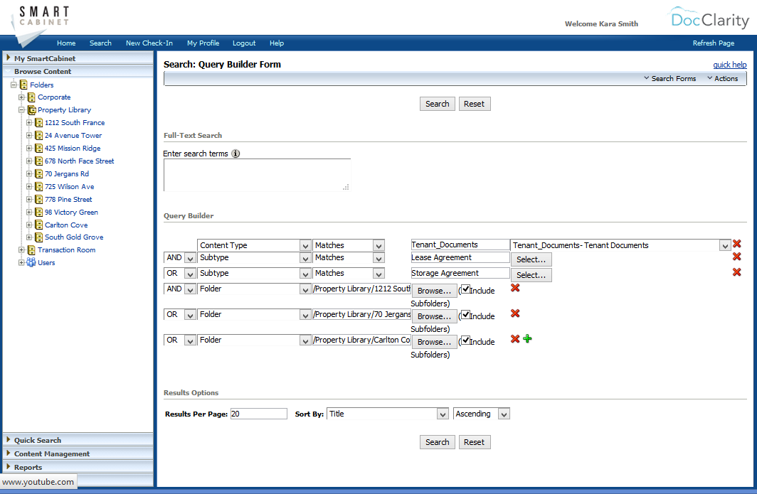 Advanced Search: Query Builder – SmartCabinet Support