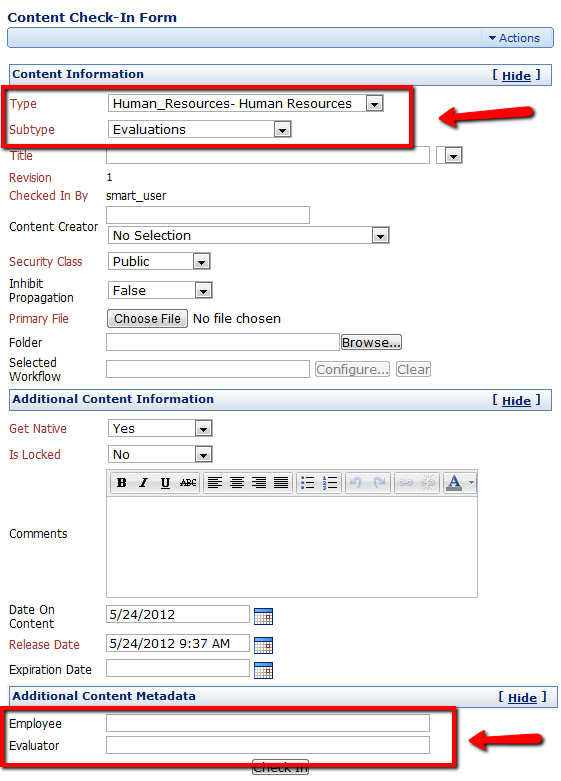 Manage Subtype Metadata: Metadata Administration for Content Type – SmartCabinet Support