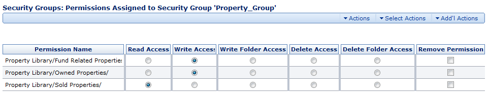 Security Groups: Permissions Assigned to Security Group – SmartCabinet Support