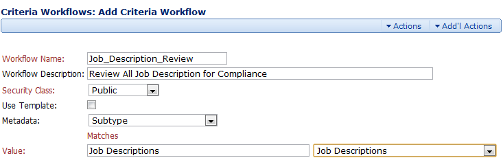 Criteria Workflows Add Criteria Workflow Smartcabinet Support