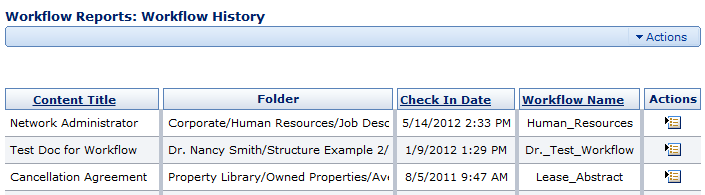 Workflow Reports: Workflow History – SmartCabinet Support