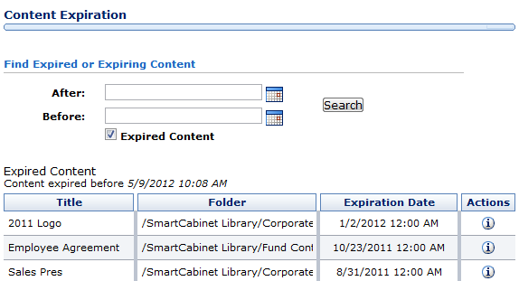 Content Management – SmartCabinet Support